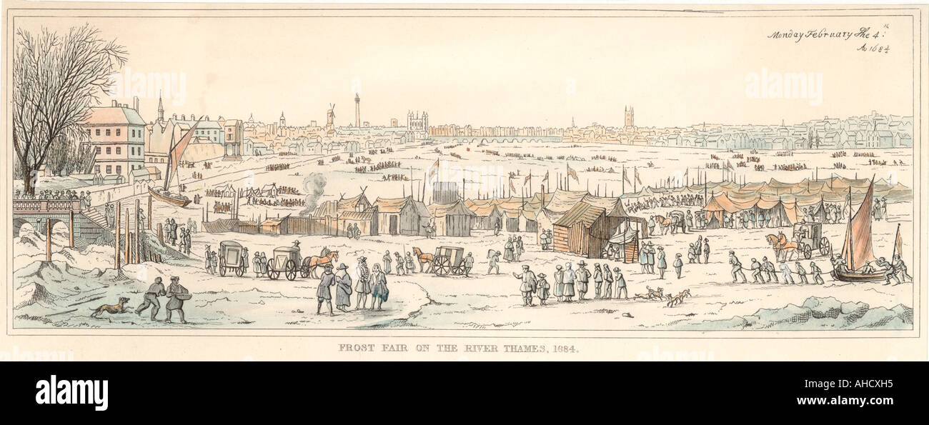 Frost fair on the thames at london hi-res stock photography and images ...