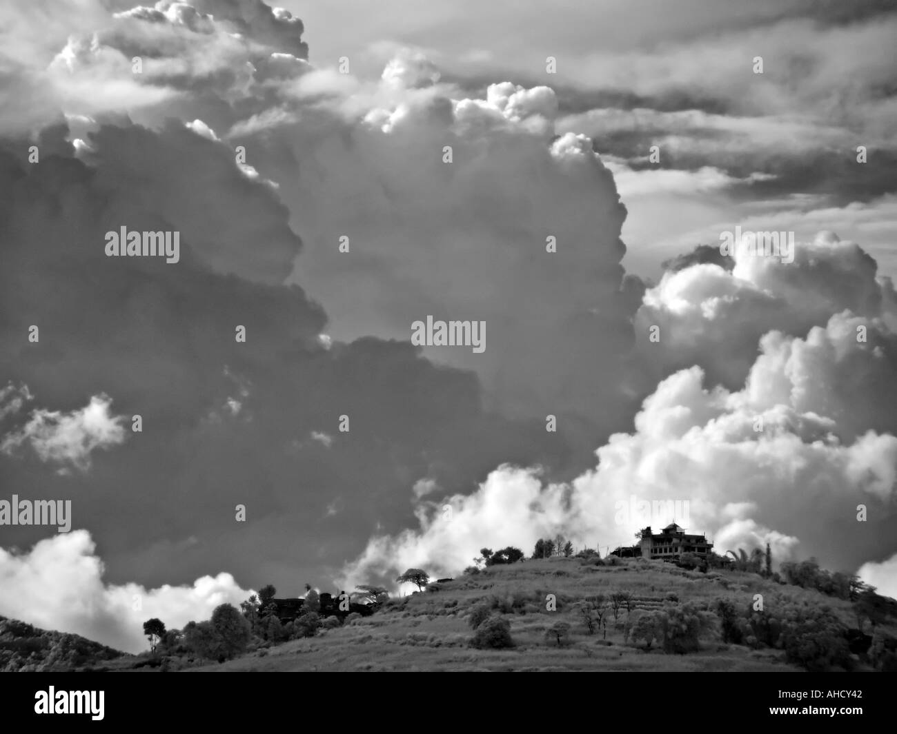 Kathmandu temple view Black and White Stock Photos & Images - Alamy