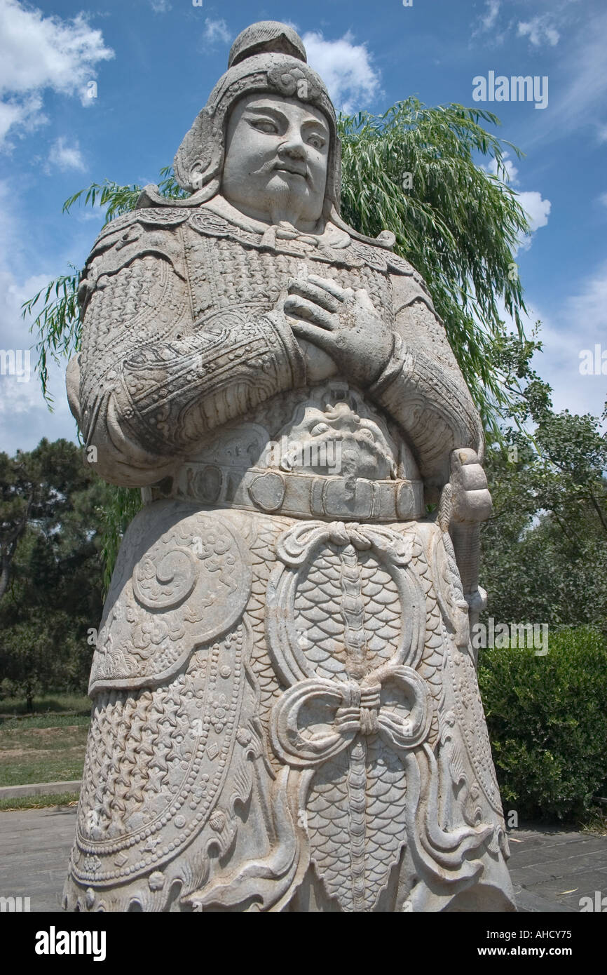 Statue along the pathway of the Ming Tombs Stock Photo - Alamy