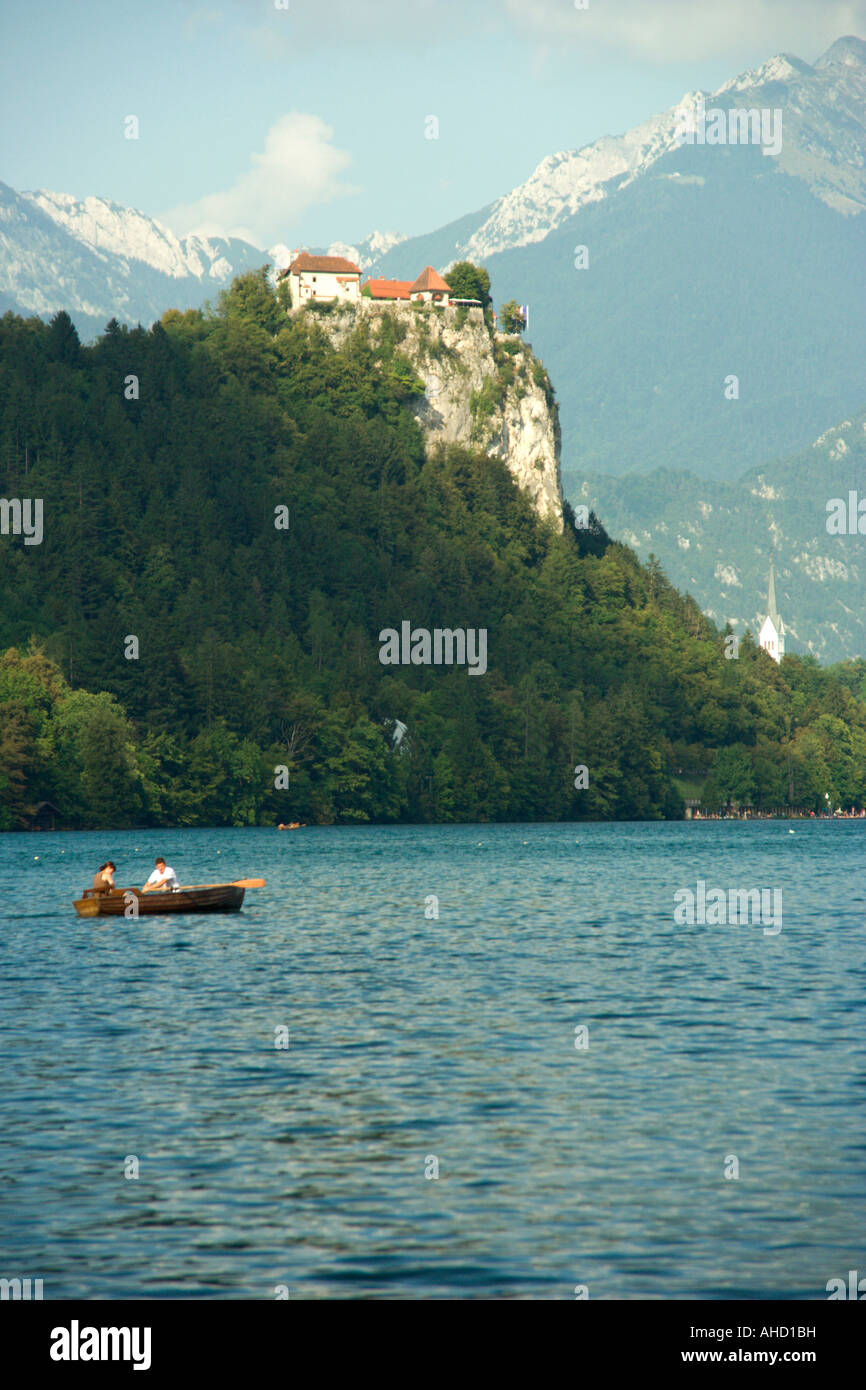 The Grad Castle located on the top of a rock by the Lake Bled Bled ...