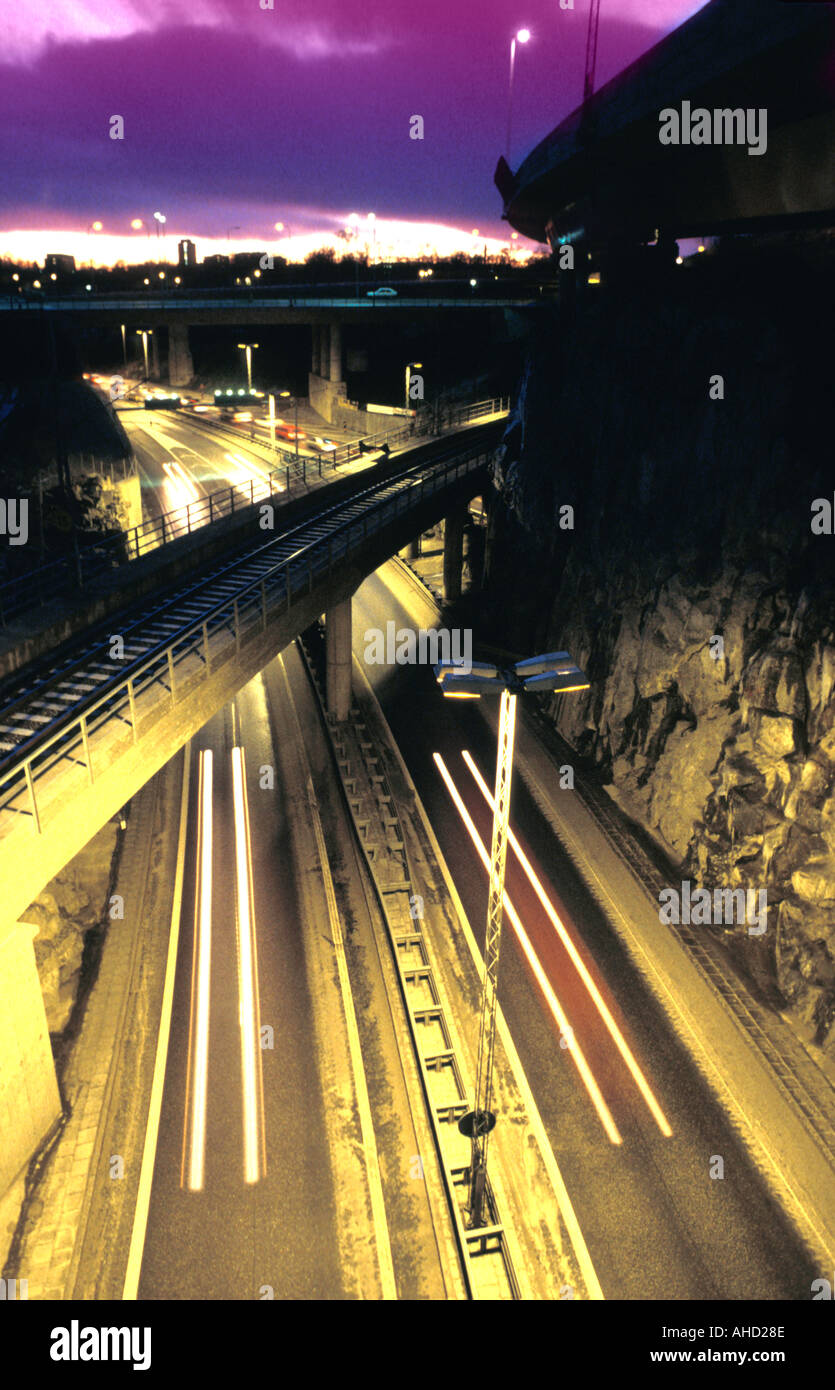 TRAFFIC ON A HIGHWAY STOCKHOLM SWEDEN Stock Photo - Alamy