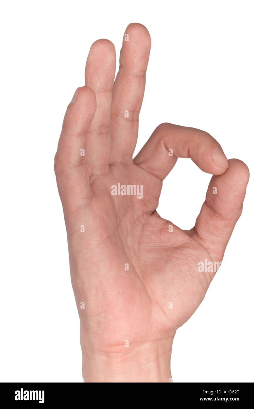 series isolated on white man s hand Stock Photo - Alamy