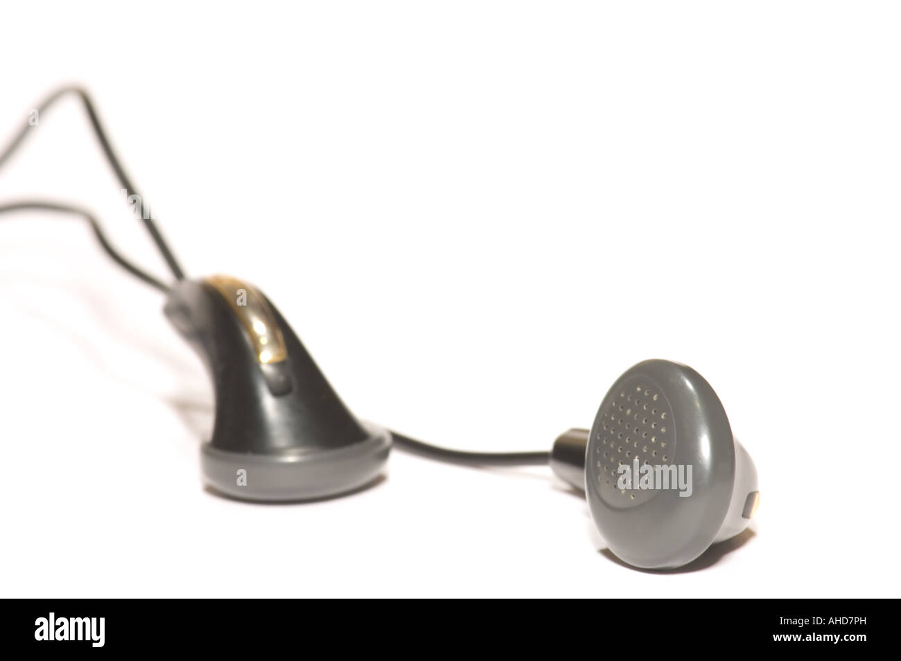 series object on white headphones macro Stock Photo - Alamy