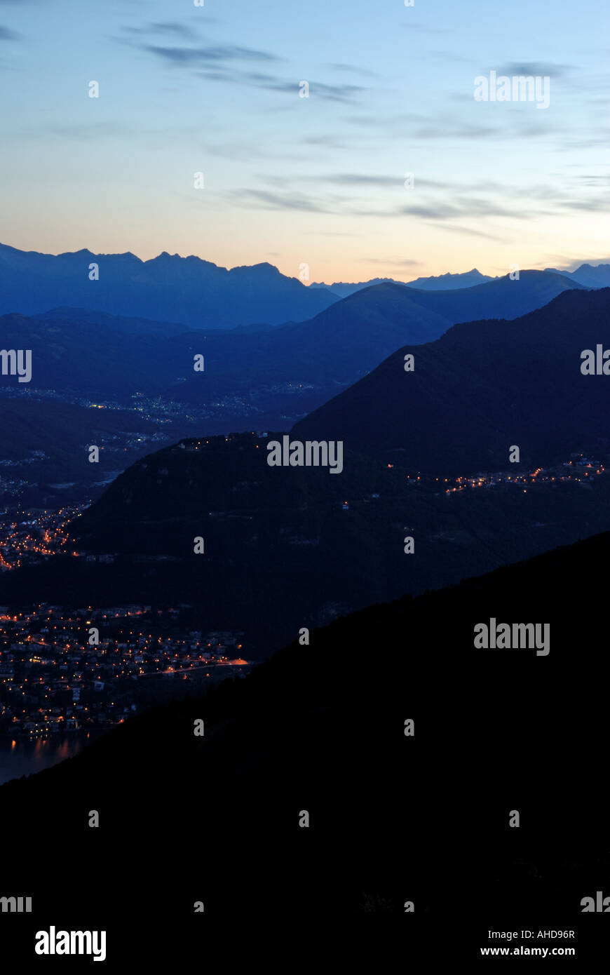 The Italian Alps around lake Como at dawn Stock Photo - Alamy