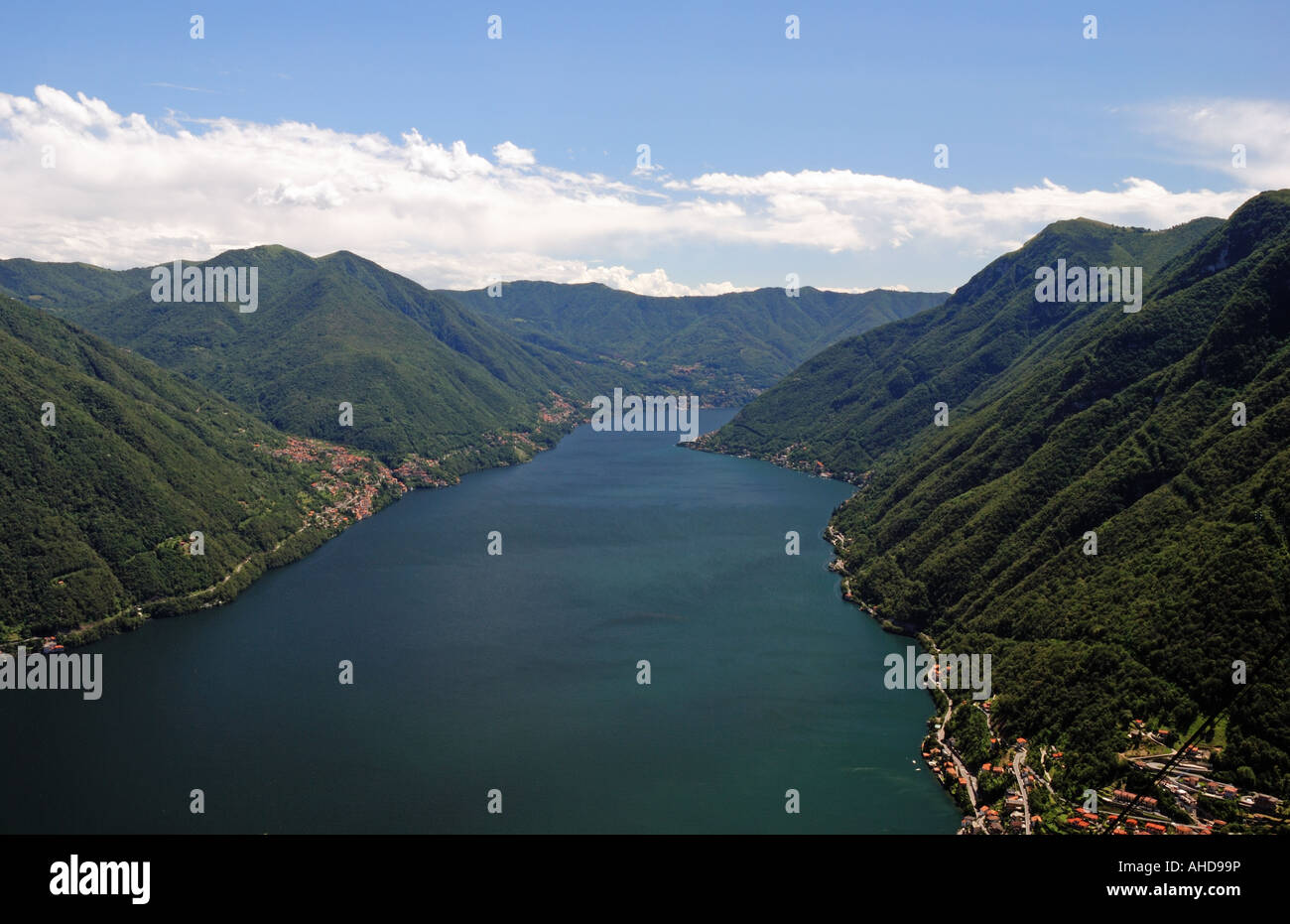 Lake Como and the mountains, seen from high above Stock Photo - Alamy