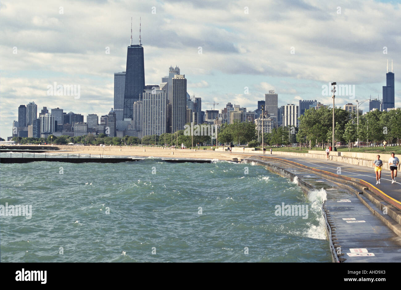 LAKEFRONT Chicago Illinois Downtown viewed from north waves John ...