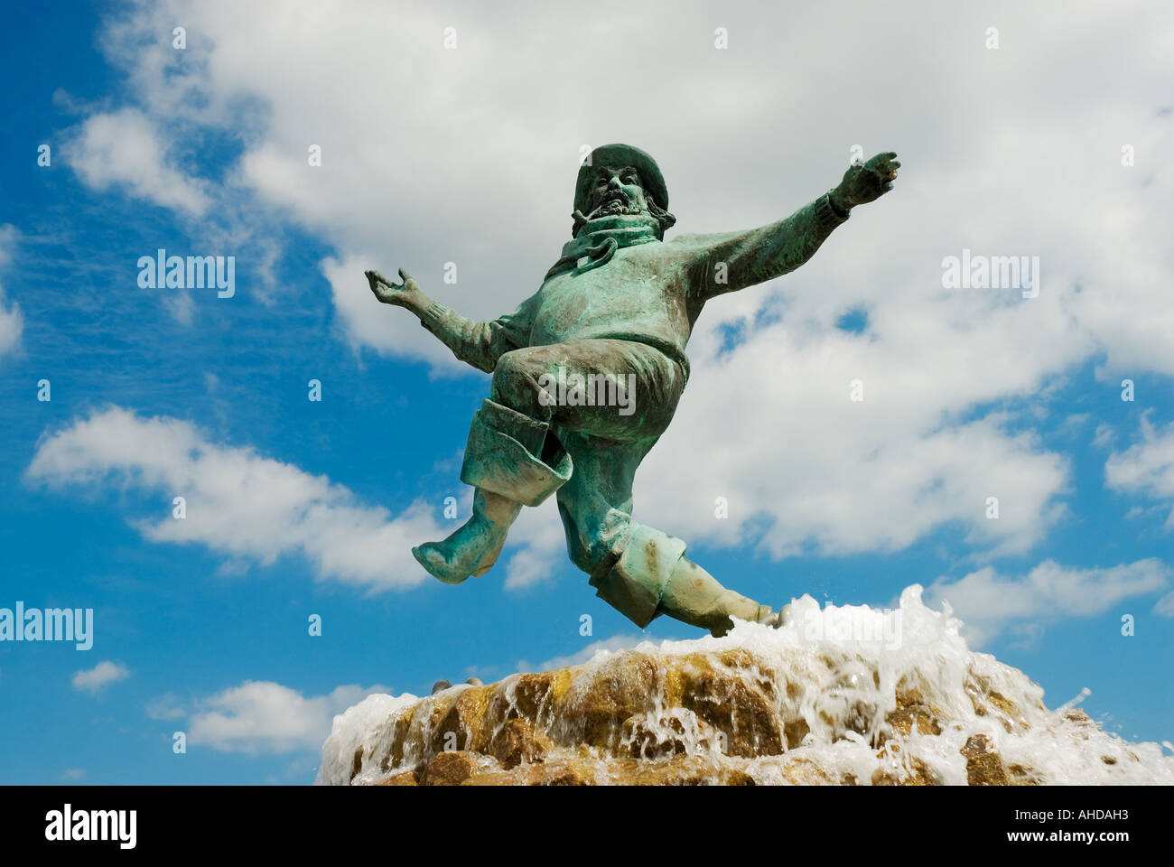 Jolly fisherman statue and fountain Skegness Lincolnshire England Stock ...