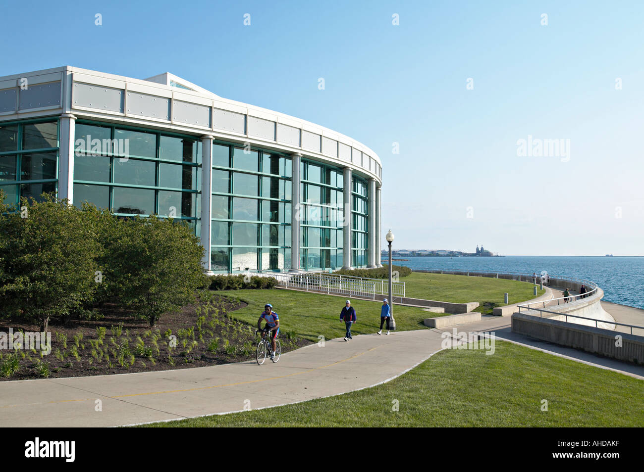 ILLINOIS Chicago Exterior of Shedd Aquarium Oceanarium along lakefront ...