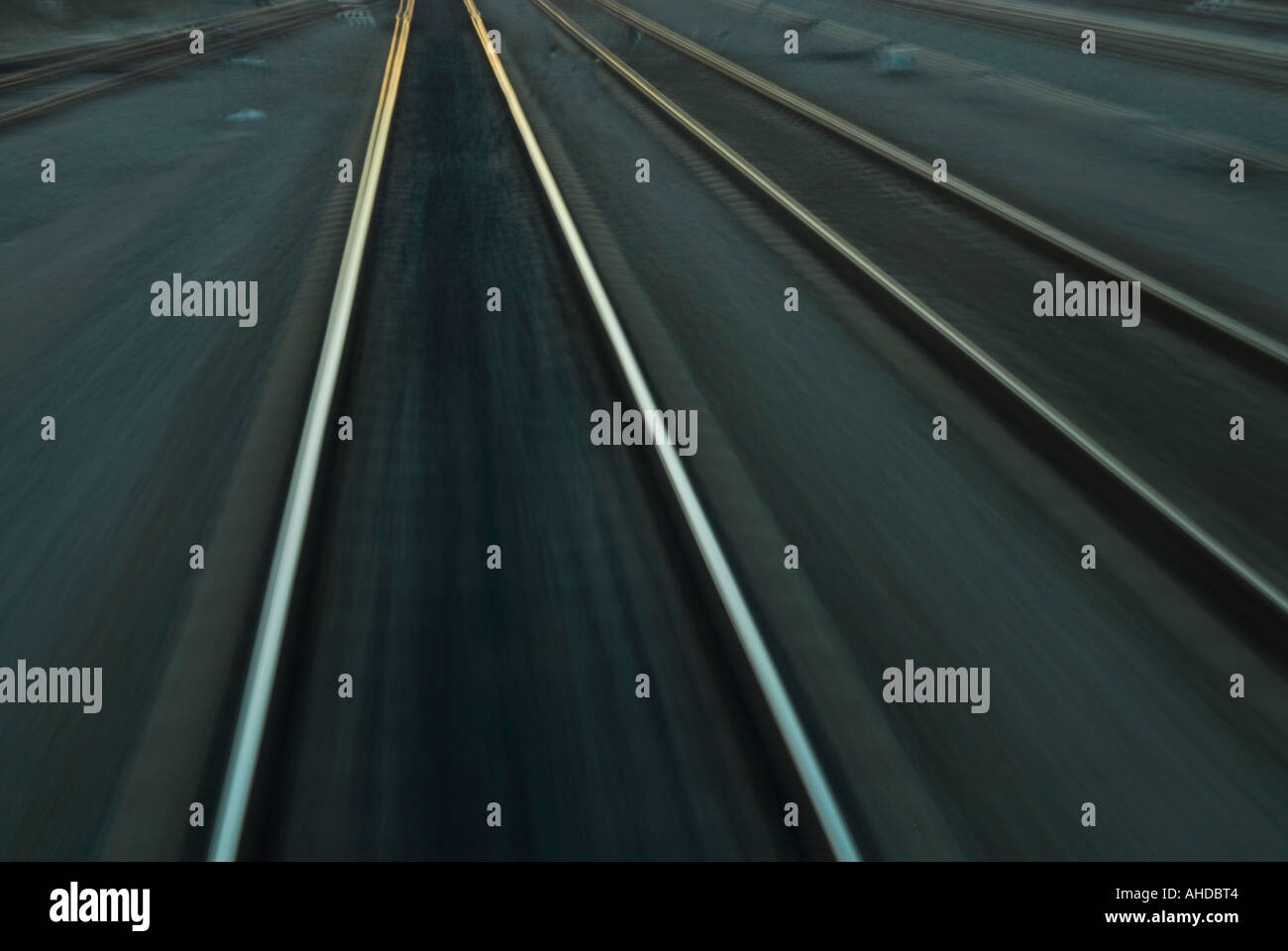 Track at night, high speed, velocity, railway, railroad Stock Photo - Alamy