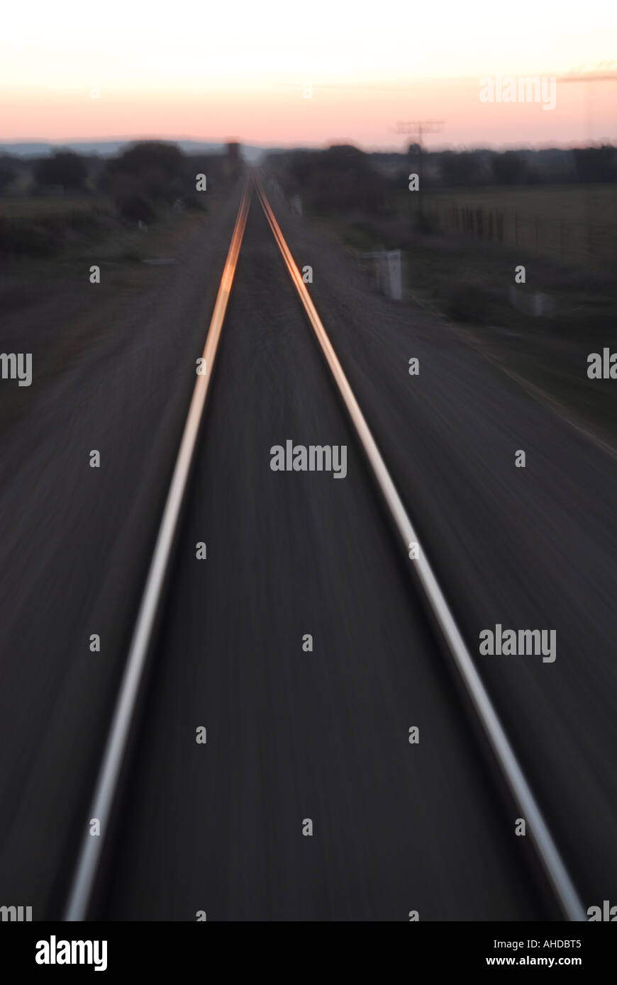 Track at night, high speed, velocity, railway, railroad Stock Photo - Alamy
