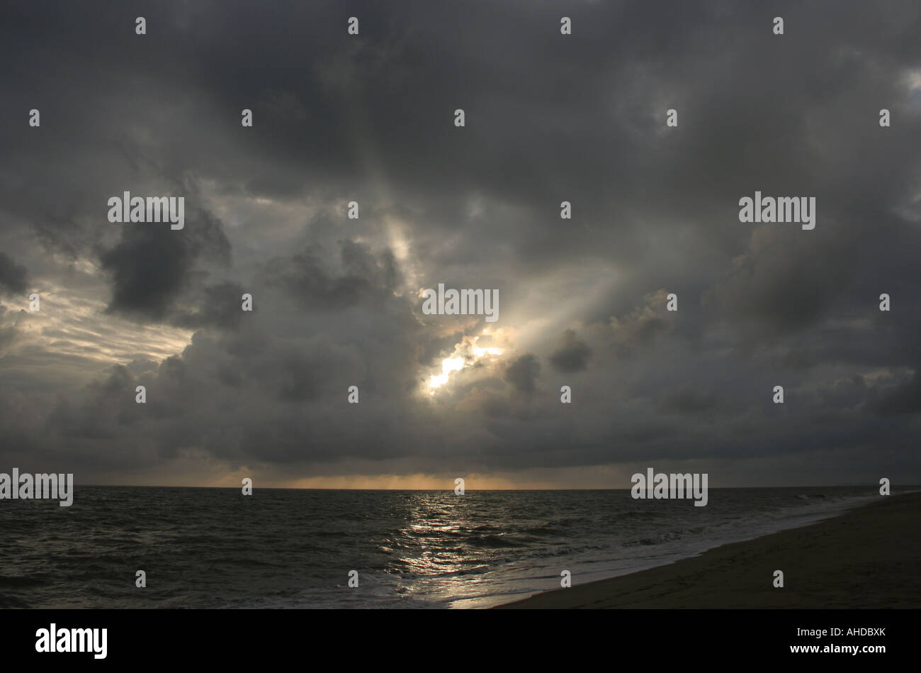 Ray of light during stormy weather Stock Photo - Alamy