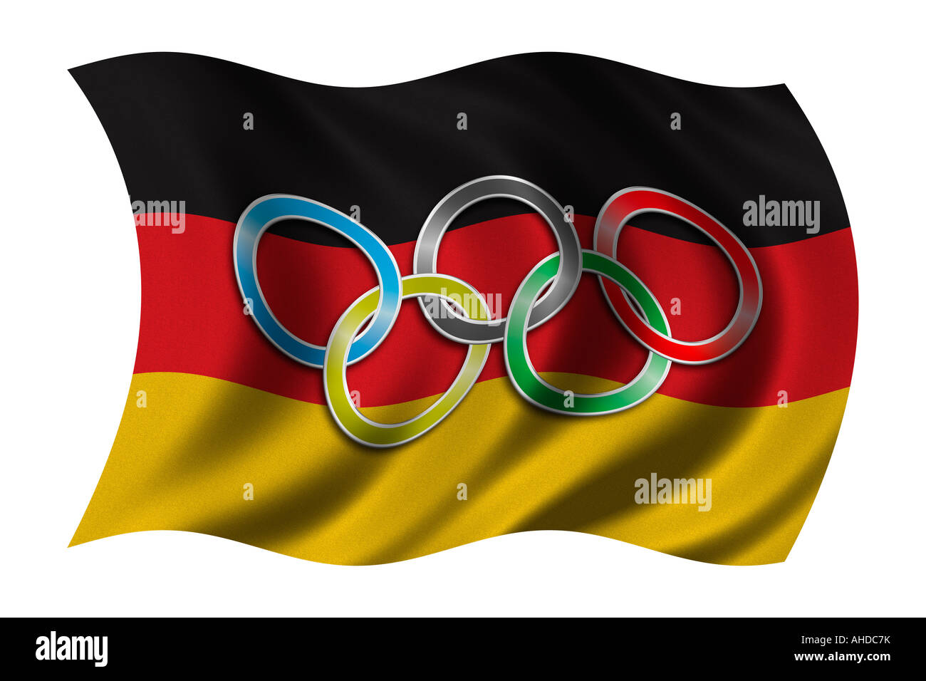 Flag of Germany with olympic symbol Stock Photo - Alamy