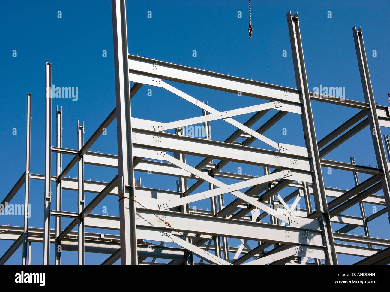 Steel building under construction in Oldham, Lancashire UK Stock Photo ...