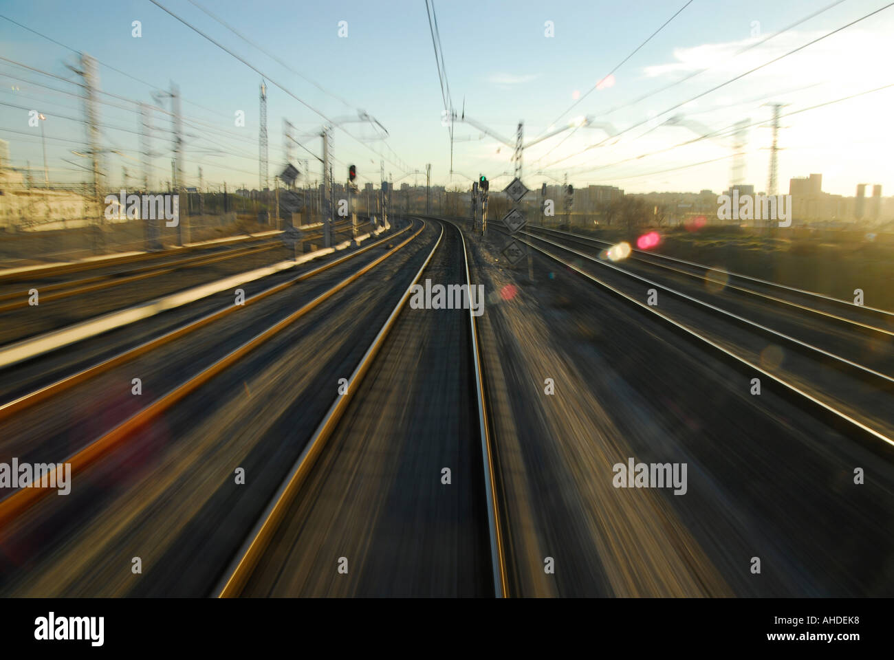Railway, railroad, high speed, velocity Stock Photo - Alamy