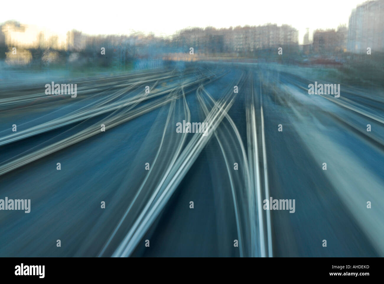 Railway, railroad, high speed, velocity Stock Photo - Alamy