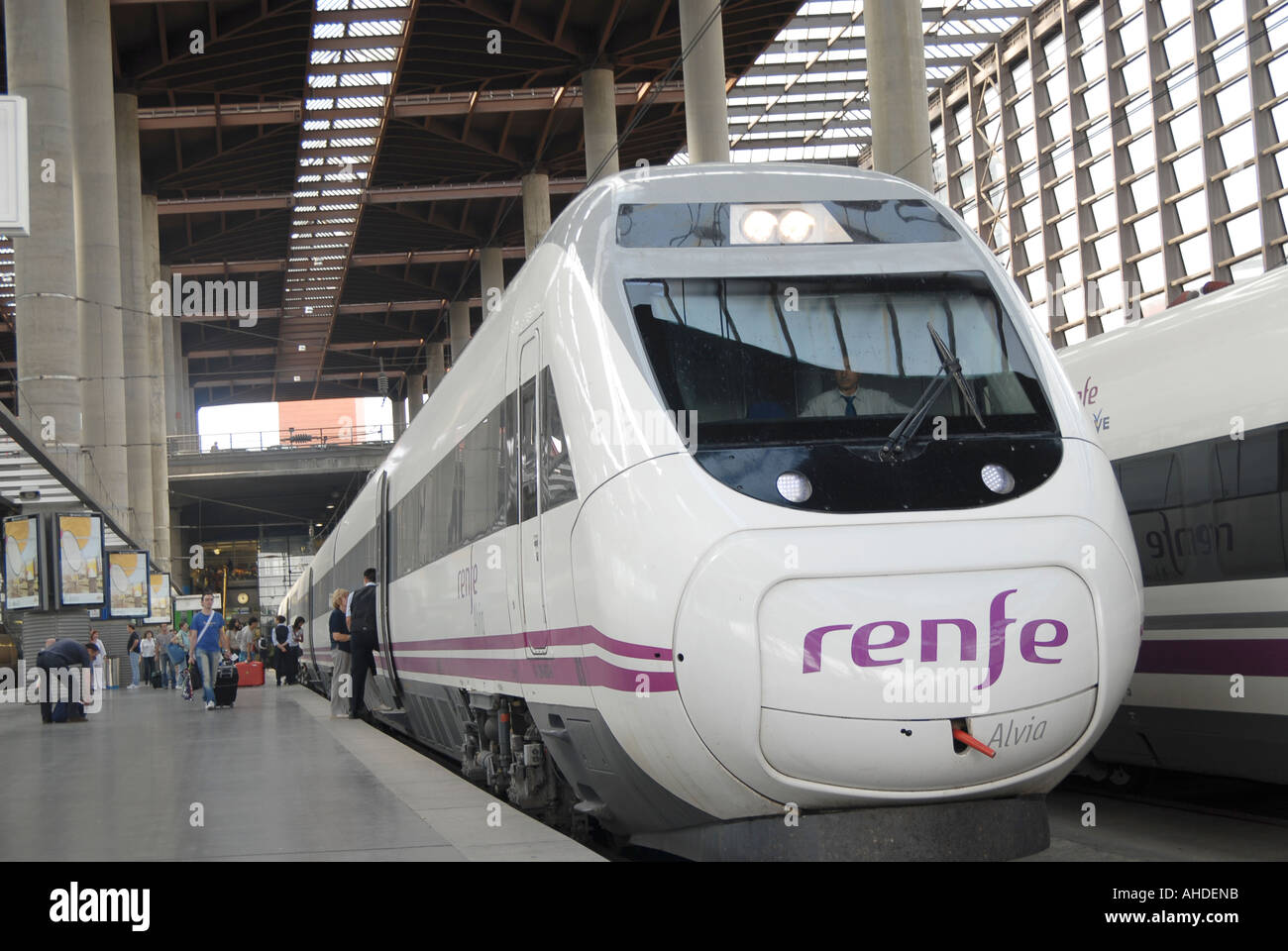 Madrid, Puerta de Atocha station. Alvia train Stock Photo - Alamy