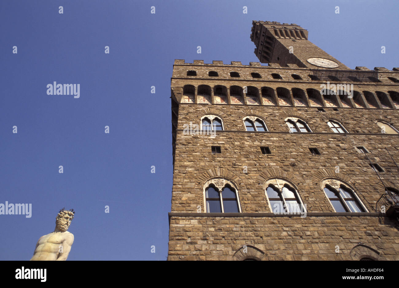 Statua Biancone and Palazzo Vecchio in Piazza della Signoria Florence ...