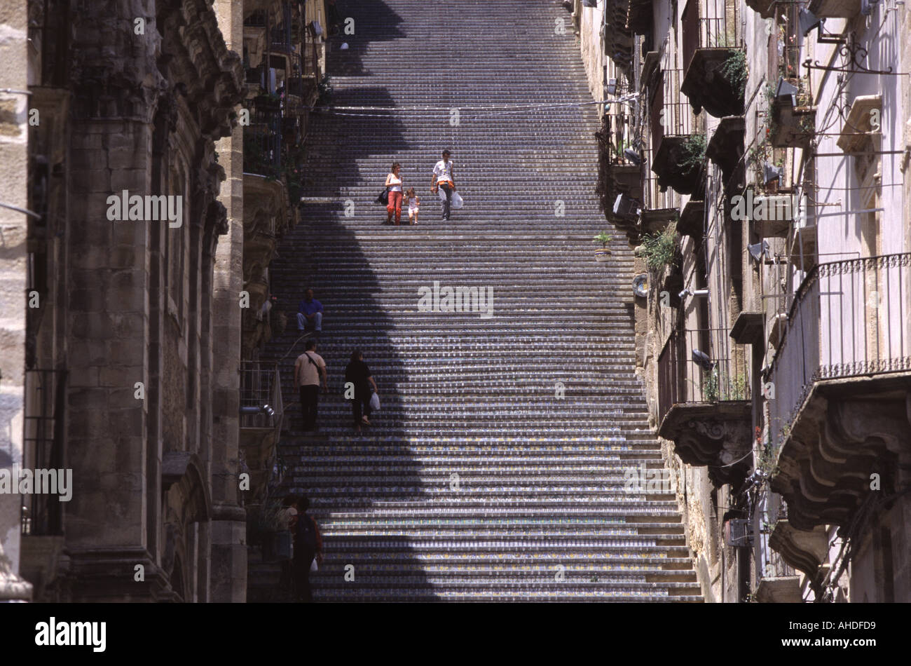 The famous staircase of Santa Maria al Monte Caltagirone Sicily Italy ...