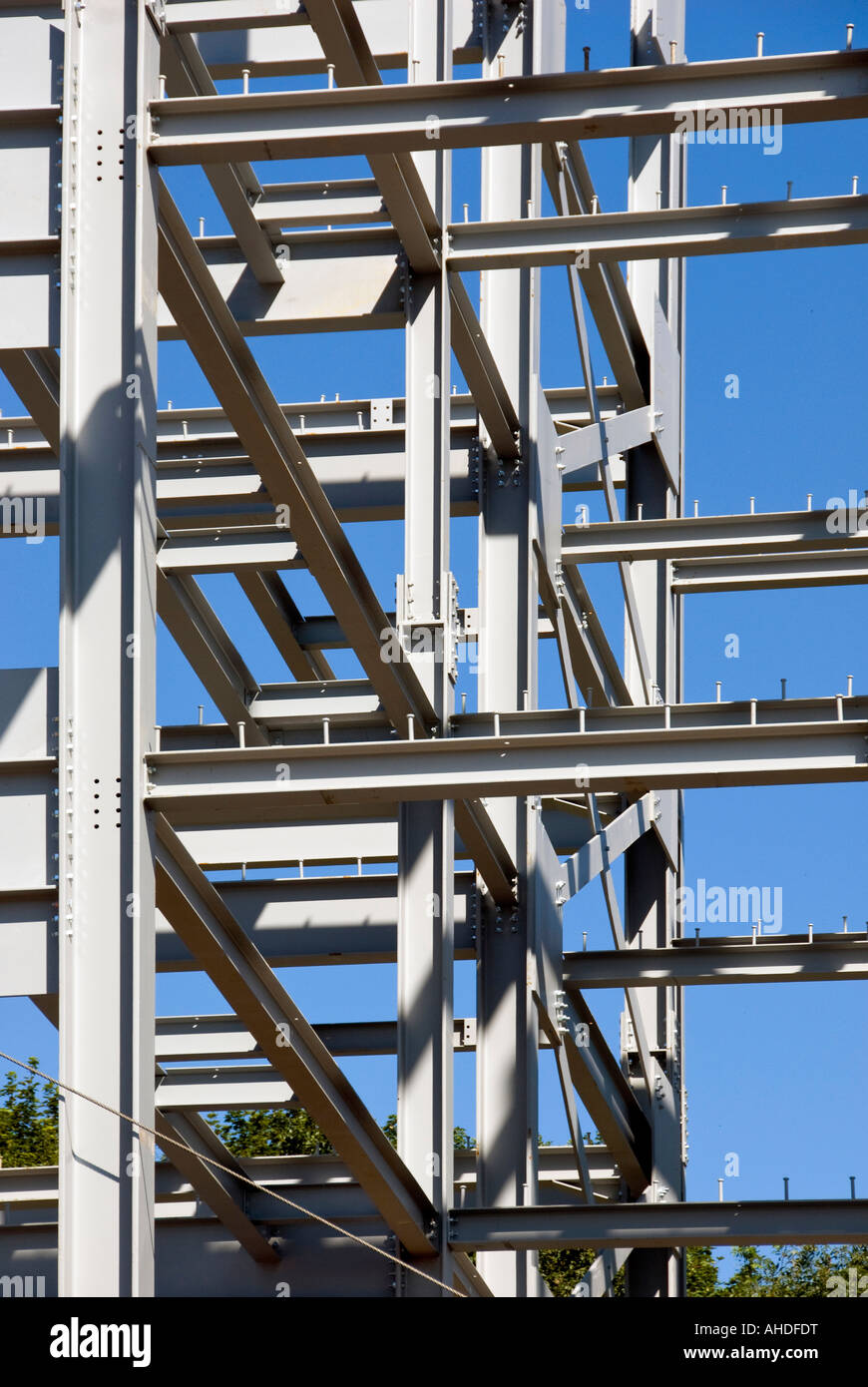 Steel building under construction in Oldham, Lancashire UK Stock Photo ...