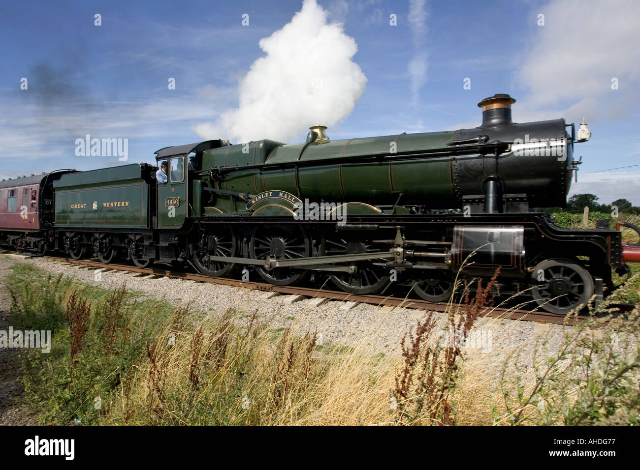 Great Western steam train Kinley Hall near Cheltenham Racecourse Stock ...