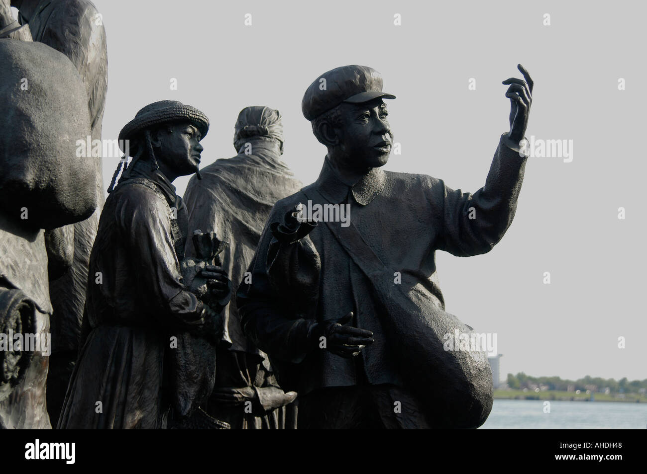 Sculpture Gateway to Freedom, Detroit ,Downtown, Michigan ,USA Stock ...