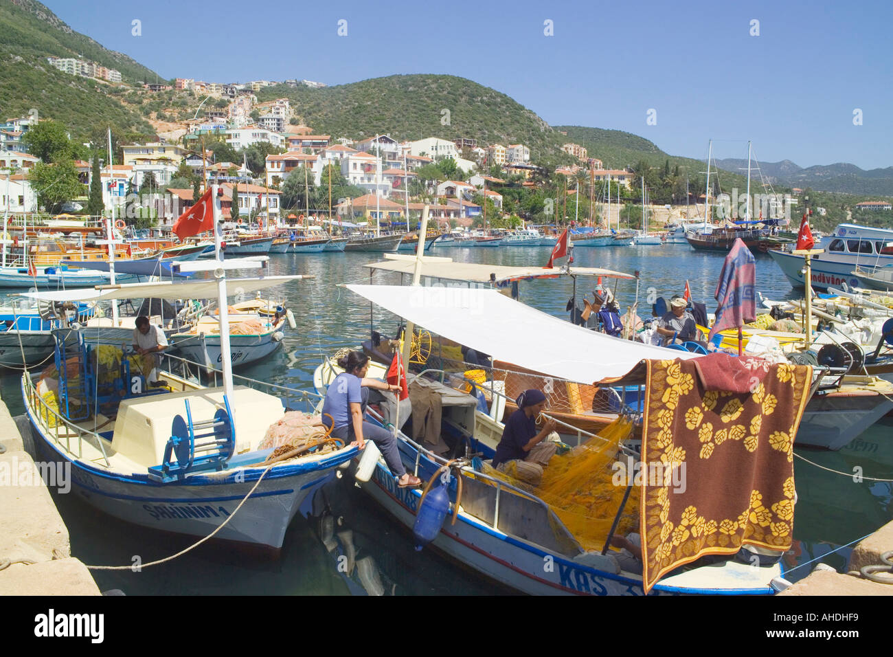 Fishing boats kas harbour turkey hi-res stock photography and images ...