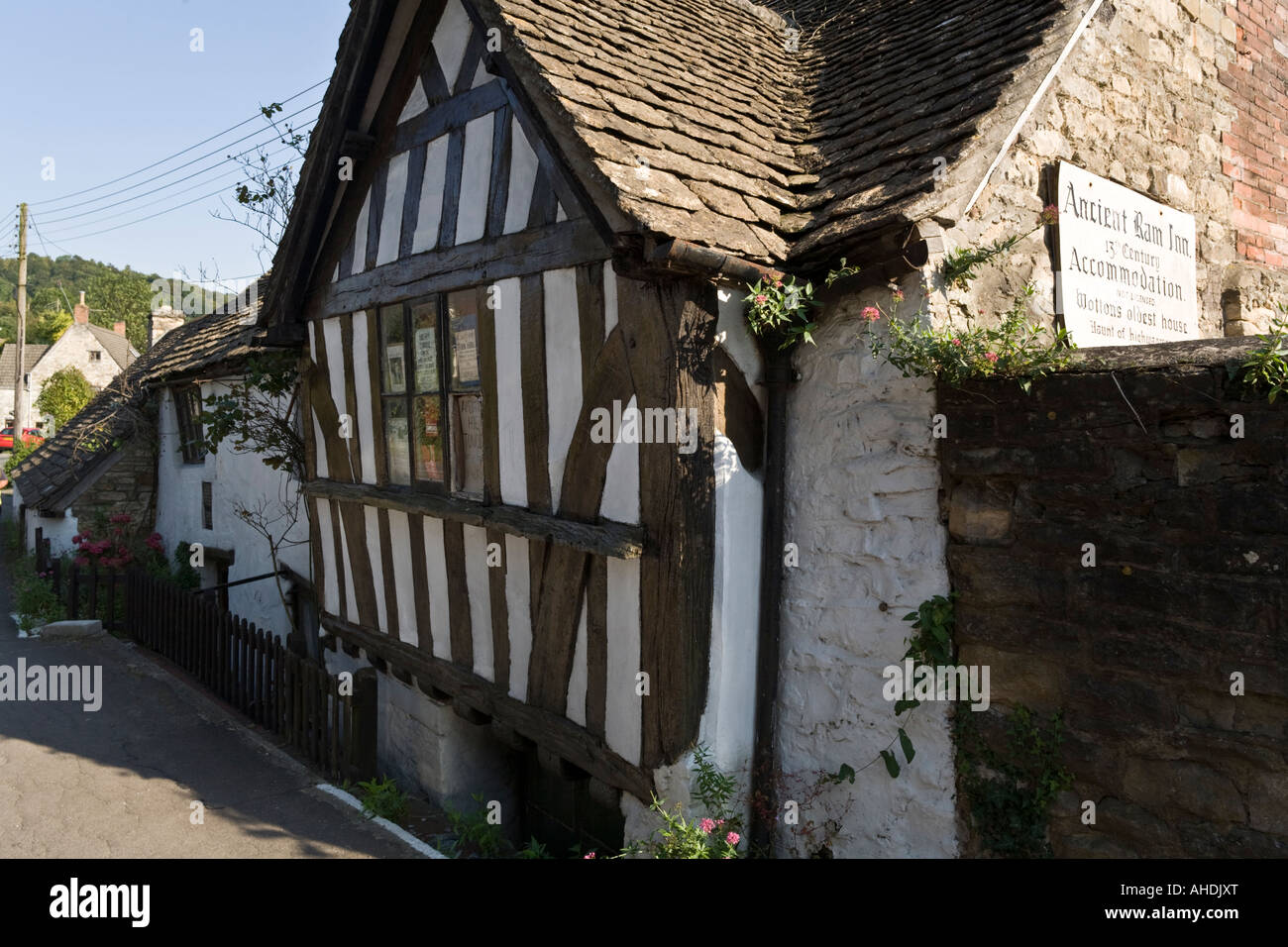The 13th century Ram Inn in the Cotswold town of Wotton under Edge ...