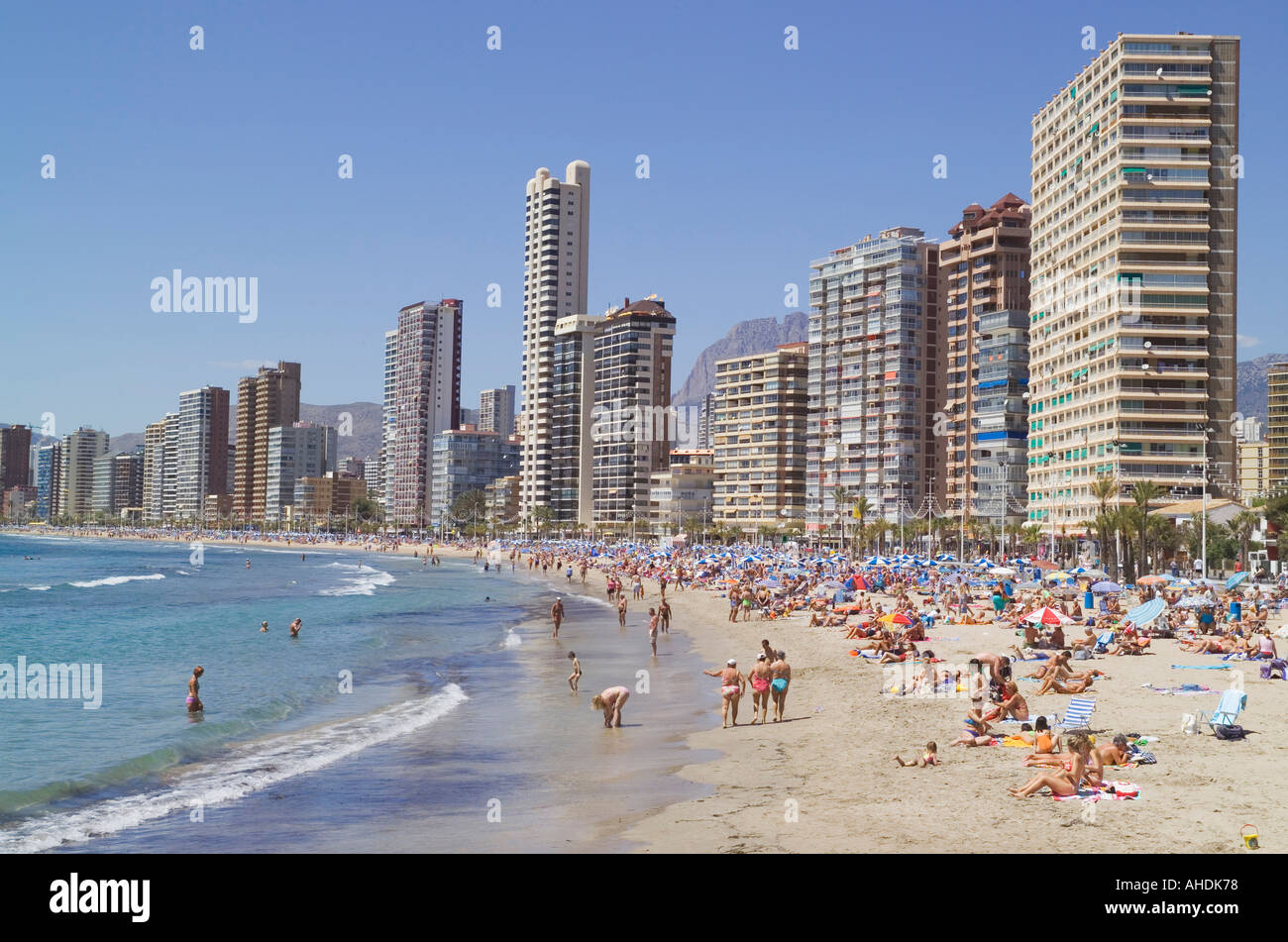 Benidorm beach crowd hi-res stock photography and images - Alamy