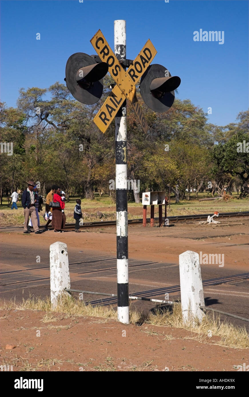 Level crossing at Victoria Falls, Zimbabwe Stock Photo - Alamy