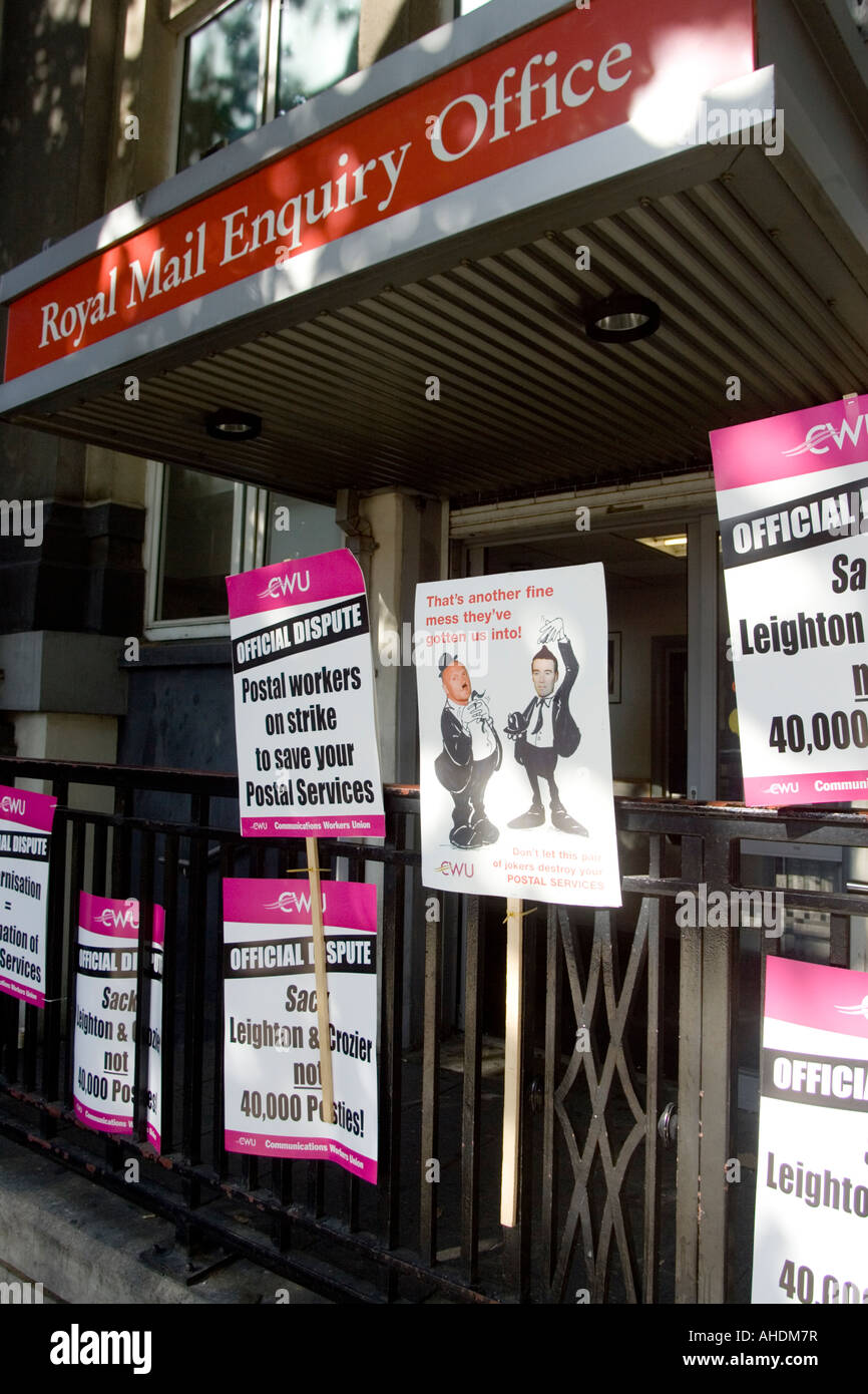 Posters and placards outside the Mount Pleasant Sorting Office in ...