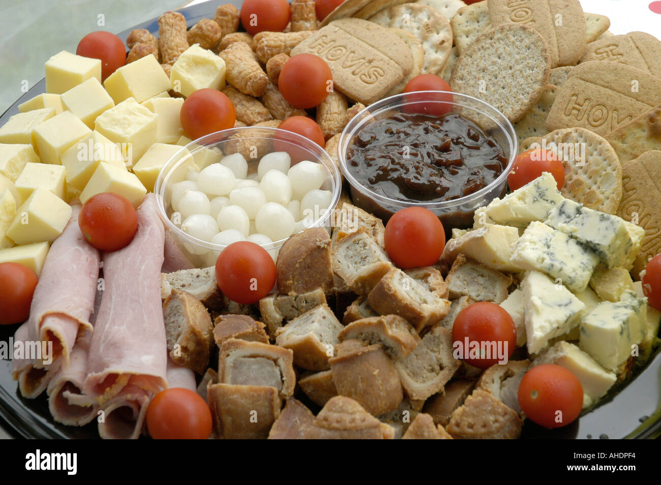 cold meat cheese and pickle buffet Stock Photo - Alamy