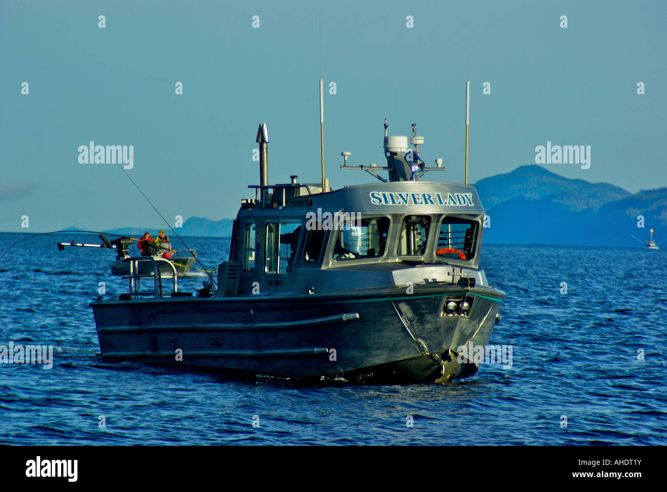 Silver Lady salmon fishing off Duval Point near Port Hardy on Vancouver ...