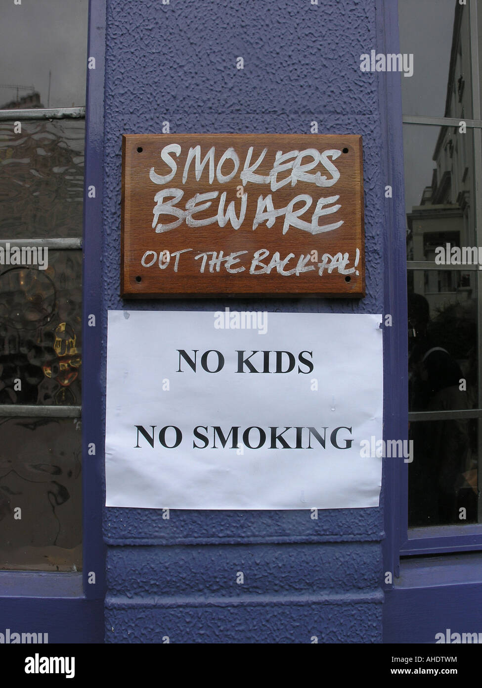 No kids no smoking London UK Stock Photo - Alamy