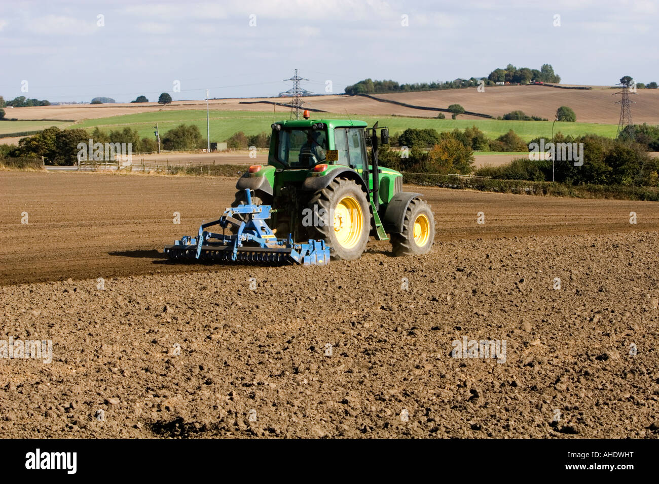 Tractor Cultivating October Stock Photo - Alamy