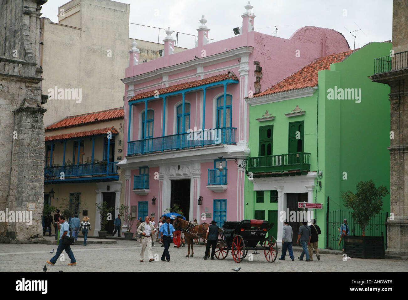 Havana Cuba colonial buildings at plaza de san francisco Stock Photo ...