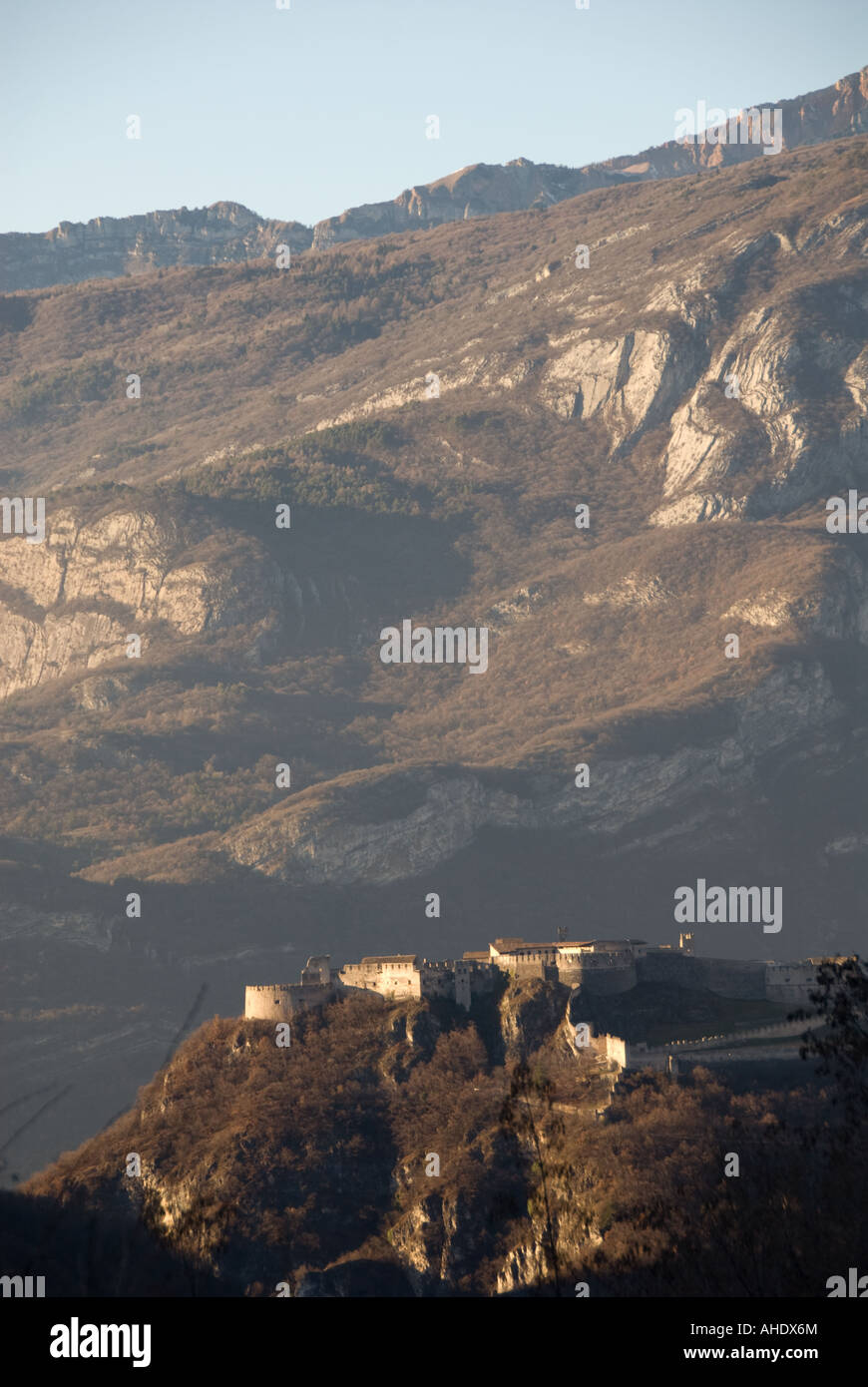 old castle on the rock in Italian Alps Stock Photo - Alamy