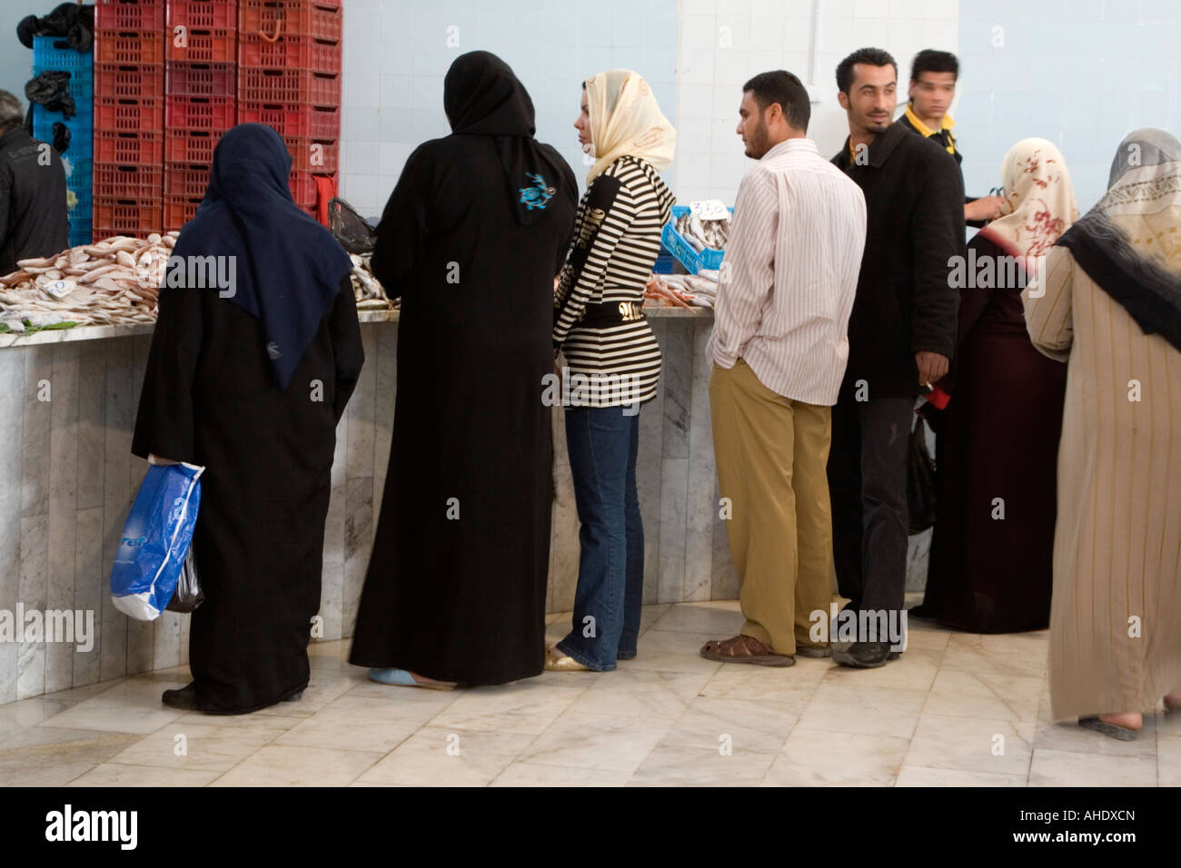 Tripoli, Libya. Traditional and Modern Dress Worn by Libyan Women, Fish ...