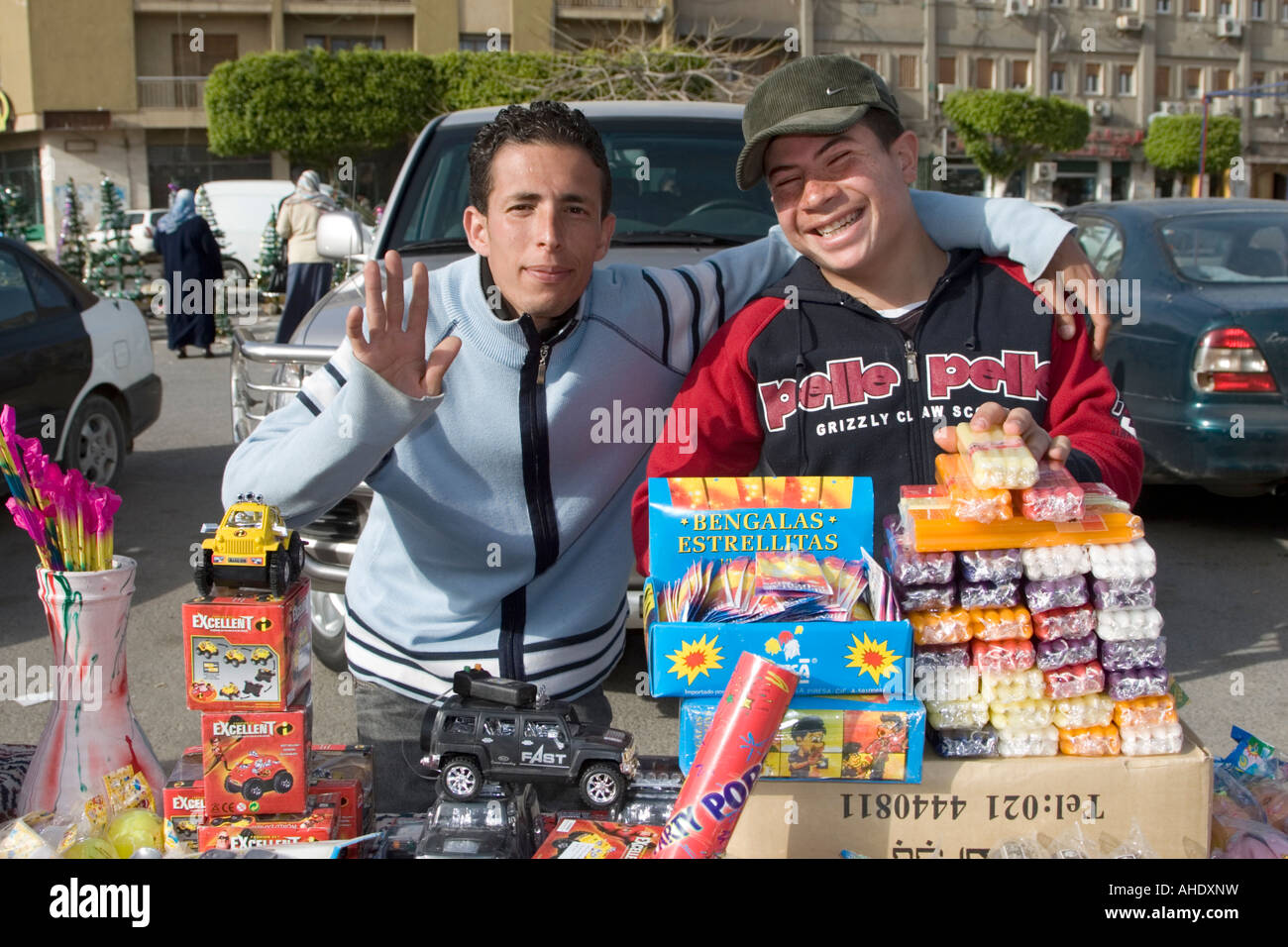 Tripoli, Libya. Young Libyan Men Selling Gifts in Holiday Market ...