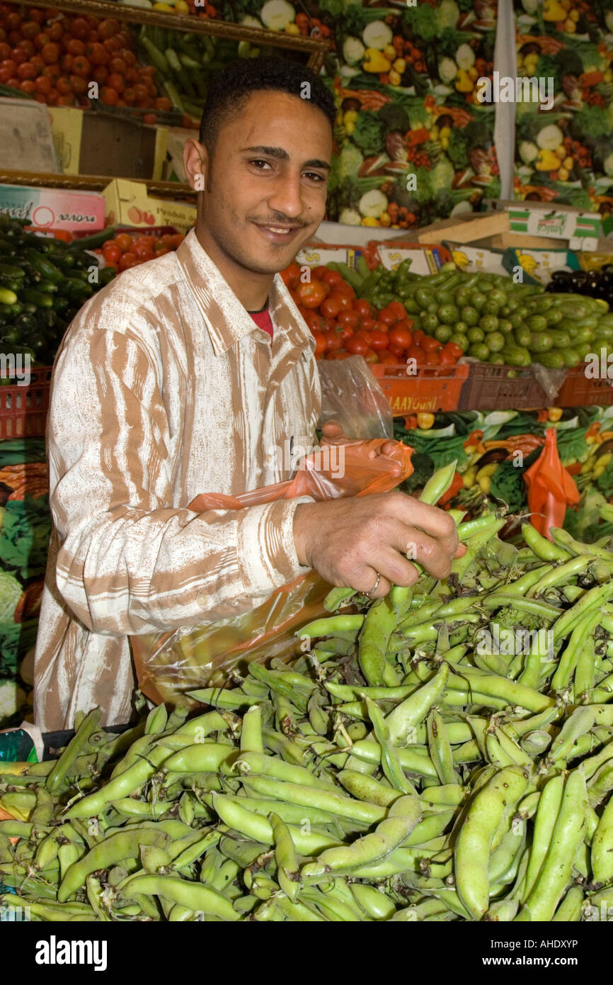 Tripoli, Libya. Fruit and Vegetable Market, Egyptian Vendor with Fava ...