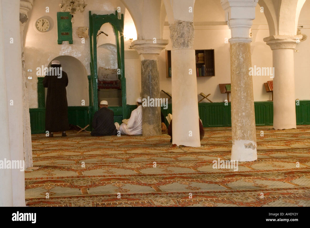 Tripoli, Libya. Al Nagah Mosque. Men Awaiting Prayer Time Stock Photo ...