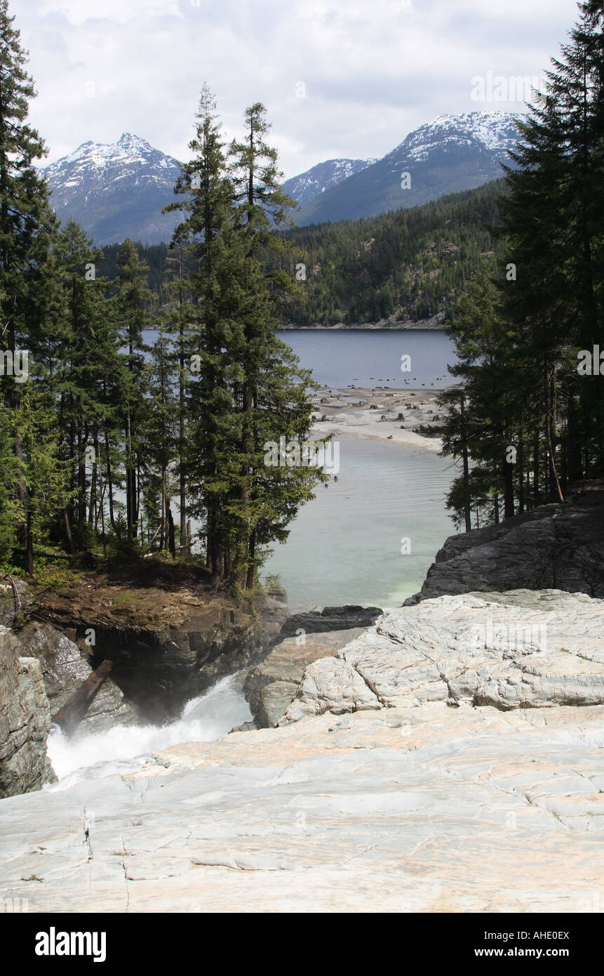 Buttle Lake from above Myra Falls, Strathcona Provincial Park, British ...