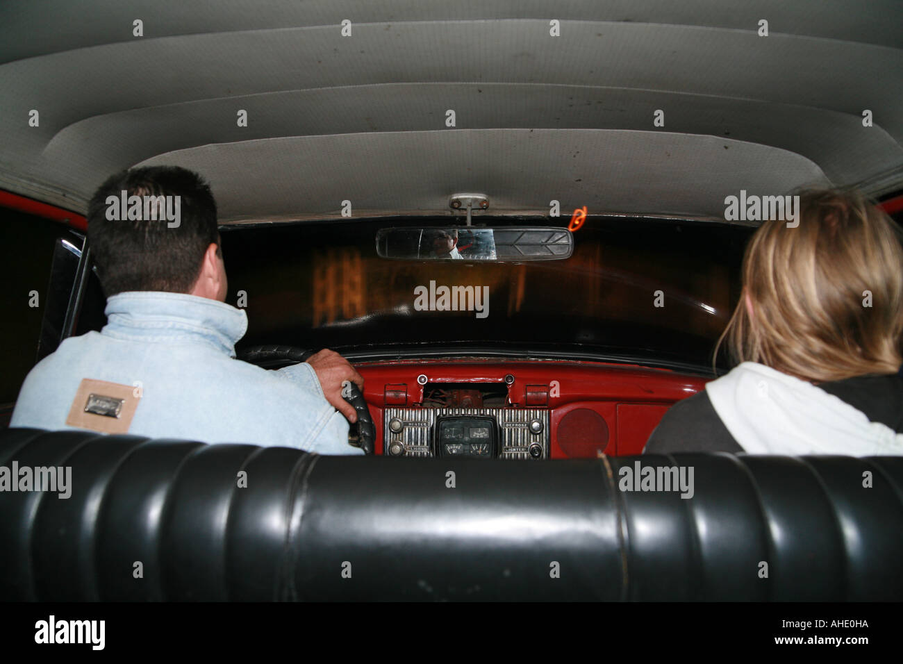 havana cuba inside a classic car taxi Stock Photo - Alamy
