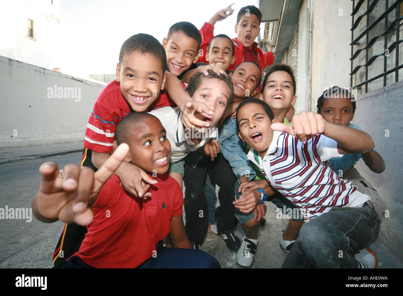 Kids in the street Stock Photo - Alamy
