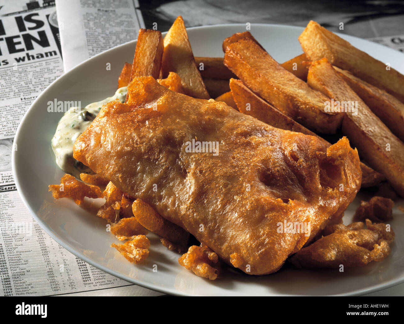 Fish and chips editorial food Stock Photo - Alamy