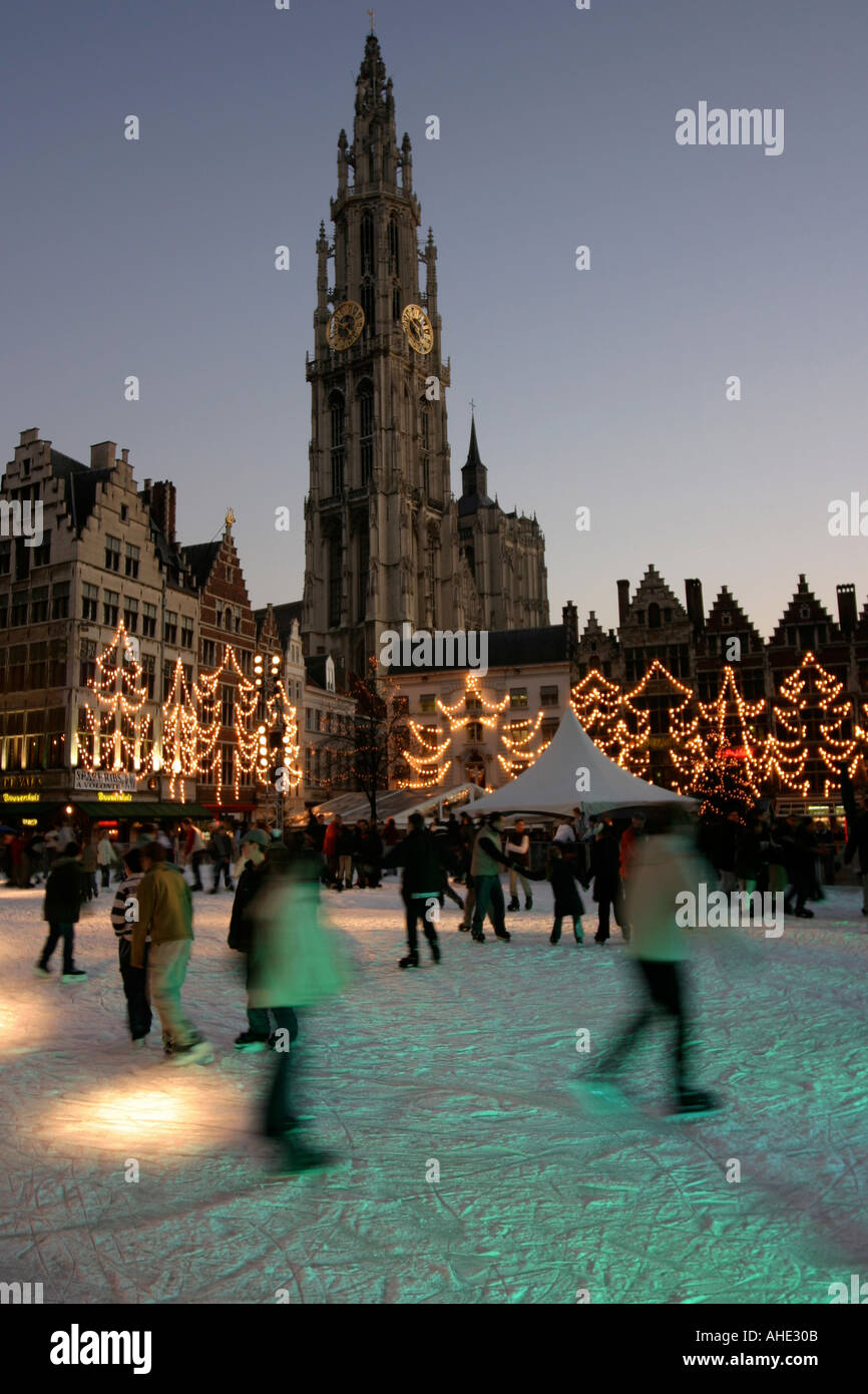 winter in Antwerp Center Stock Photo - Alamy