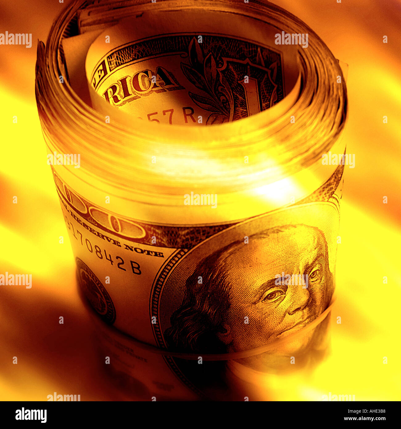 American dollars roll Stock Photo - Alamy