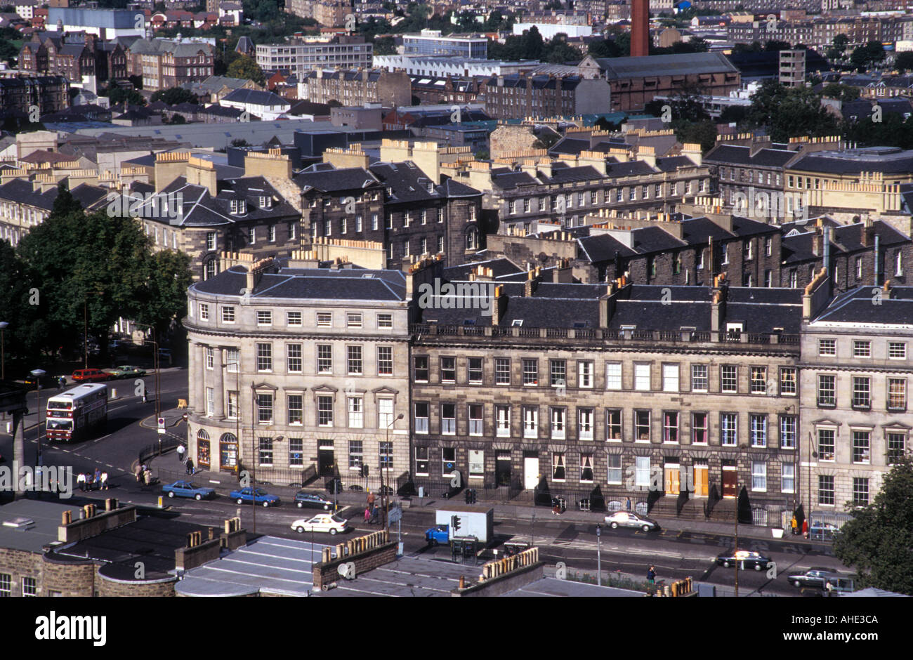 View over stone buildings of New Town Edinburgh Scotland Stock Photo ...