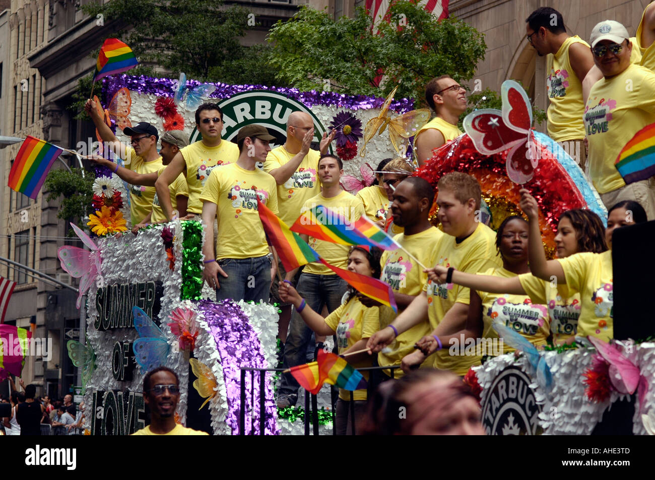 Starbucks Coffee float in the Lesbian Gay Bisexual and Transgender ...