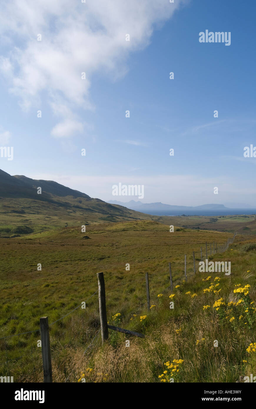 View towards the Isle of Mull from the Achnaha to Kilchoan road on the ...