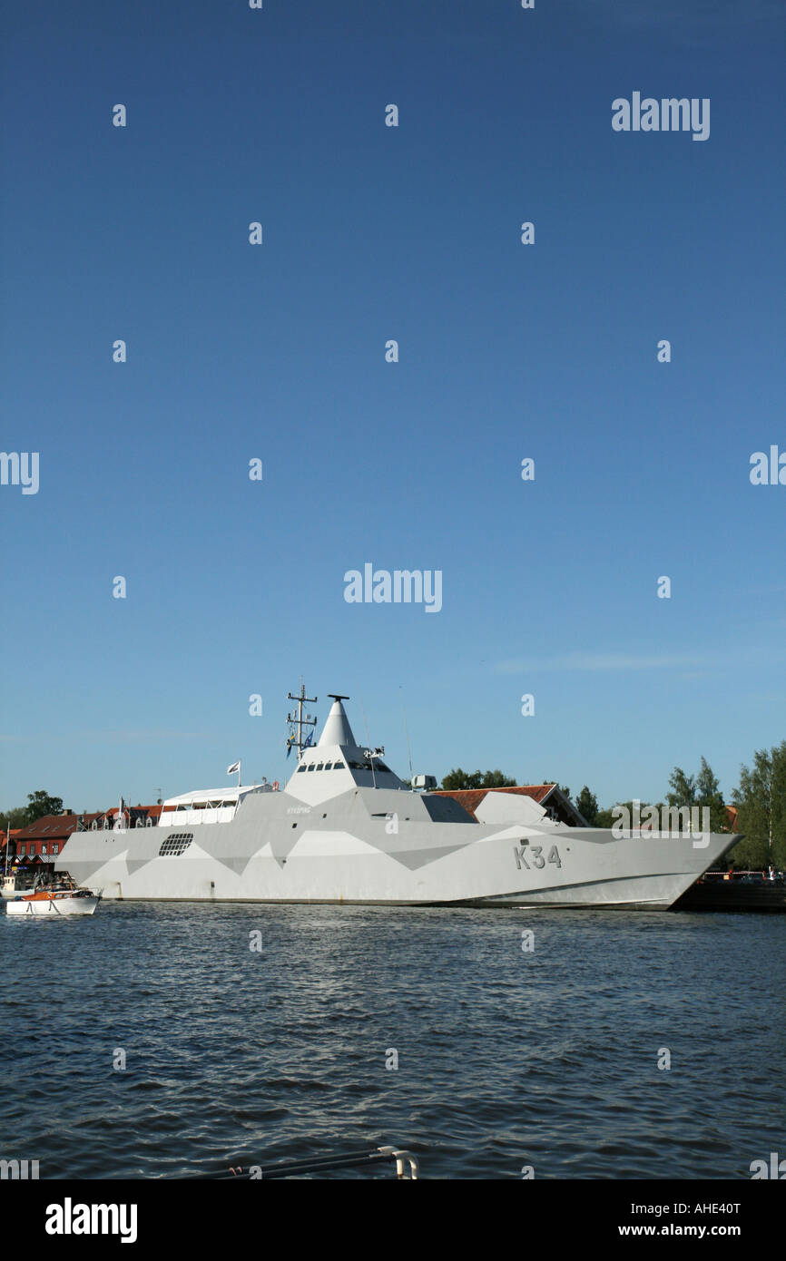 A Visby class stealth Corvette. This is K34 Nyköping in the harbor of ...